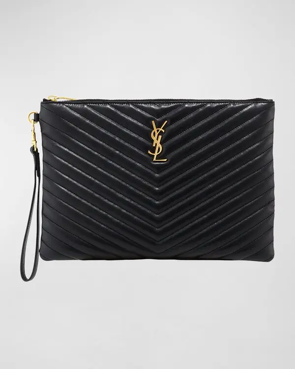 Saint Laurent Monogram Medium Pouch - Black