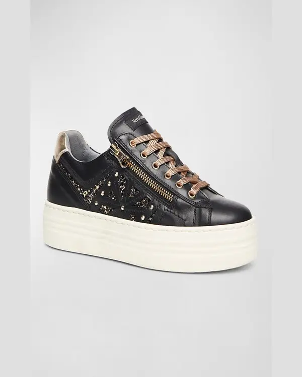 NEROGIARDINI Metallic Glitter Sneakers