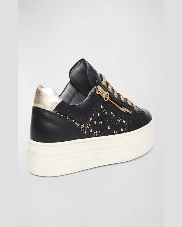 NEROGIARDINI Metallic Glitter Sneakers