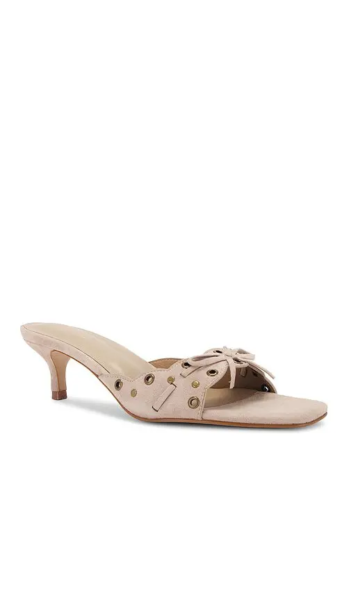 Raye Suede Slip-on Heels With Bow Detailing