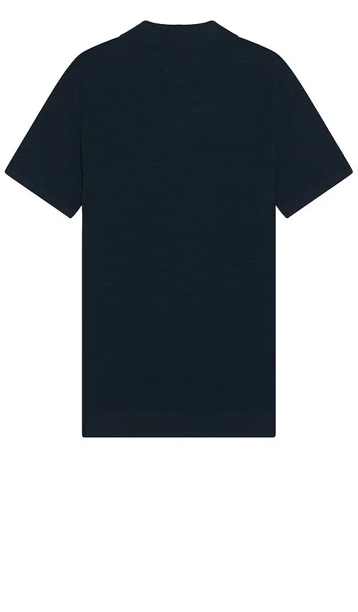 Onia Cotton Textured Knit Polo In Blue