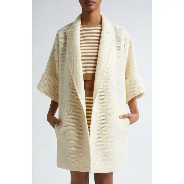 Max Mara Quato Honeycomb Texture Oversized Jacket