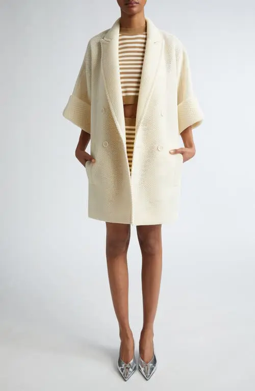 Max Mara Quato Honeycomb Texture Oversized Jacket