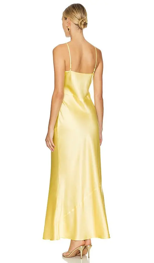 The Mode X Silk Rosalie Dress In Yellow - 6% Off | Editorialist