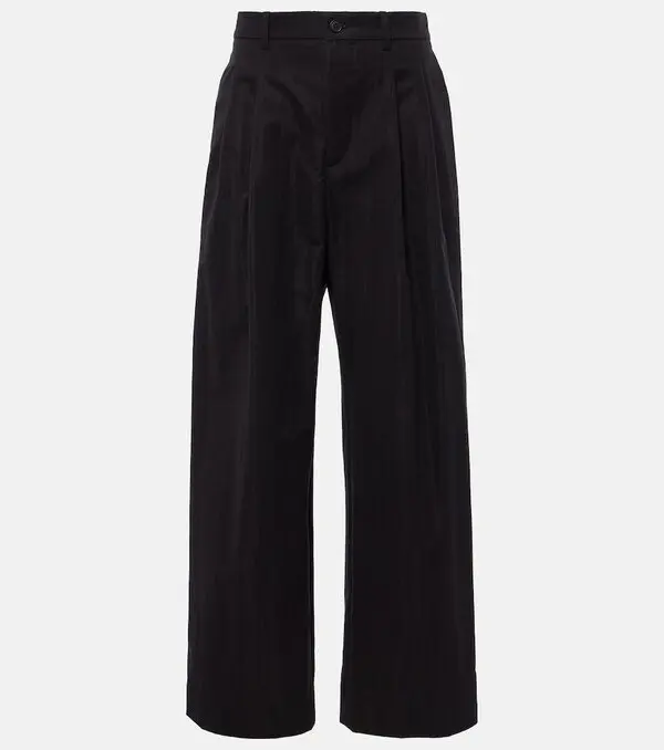 Wardrobe.NYC Cotton-blend Wide-leg Pants - Black
