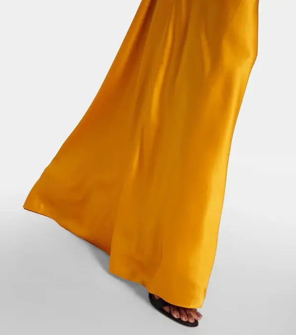 THE SEI Lace-trimmed Silk Satin Gown