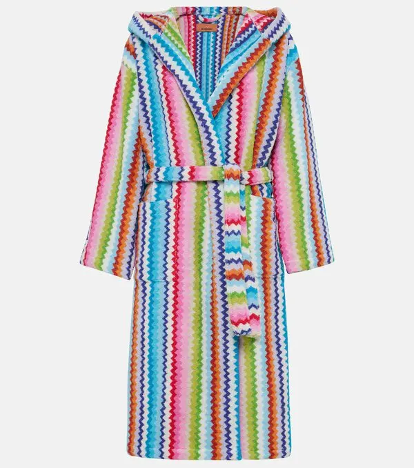 Missoni Riverbero Zigzag Cotton Terry Bathrobe - Multicoloured