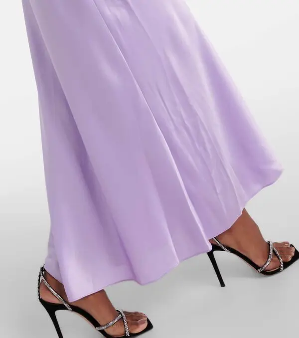 THE SEI Lace-trimmed Silk Satin Gown