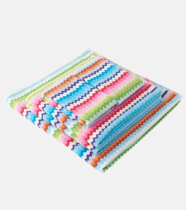 Missoni Riverbero Set Of 5 Zigzag Cotton Terry Towels - Multicoloured