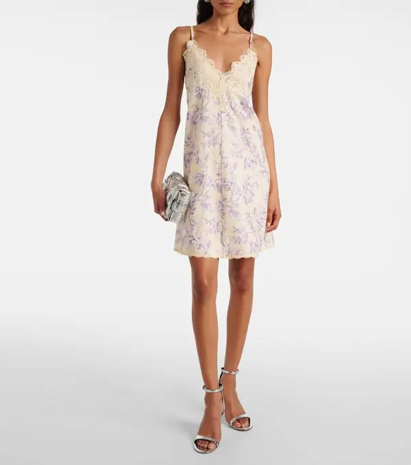 Zimmermann Halliday Lace-Trimmed Floral Linen Slip Dress In Yellow - 40%  Off | Editorialist