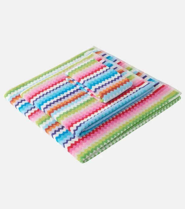 Missoni Riverbero Set Of 3 Zigzag Cotton Terry Towels - Multicoloured
