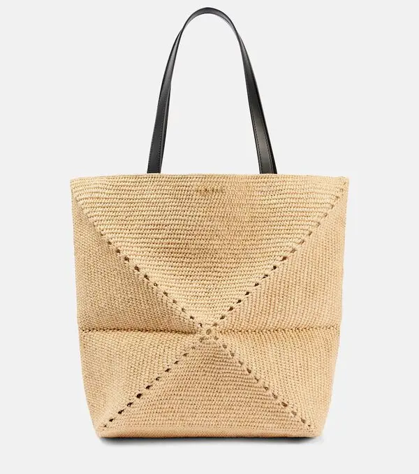 Loewe Puzzle Fold Xl Raffia Tote Bag