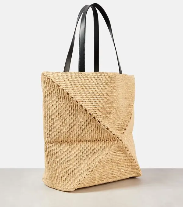 Loewe Puzzle Fold Xl Raffia Tote Bag
