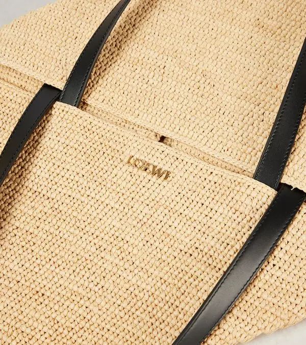 Loewe Puzzle Fold Xl Raffia Tote Bag