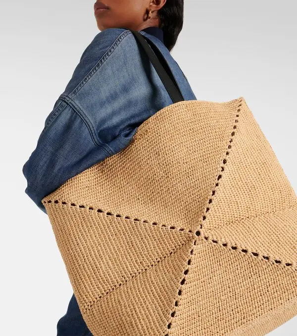 Loewe Puzzle Fold Xl Raffia Tote Bag