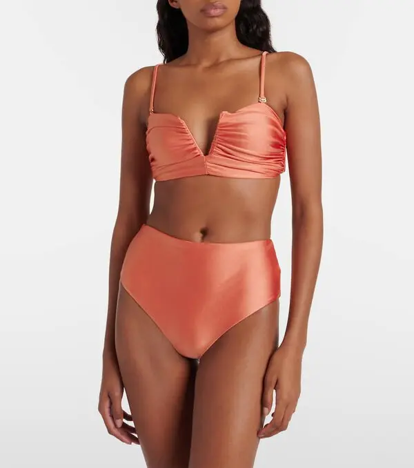 Jade Swim Calla Bandeau Bikini Top - Red