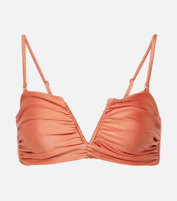 Jade Swim Calla Bandeau Bikini Top - Red