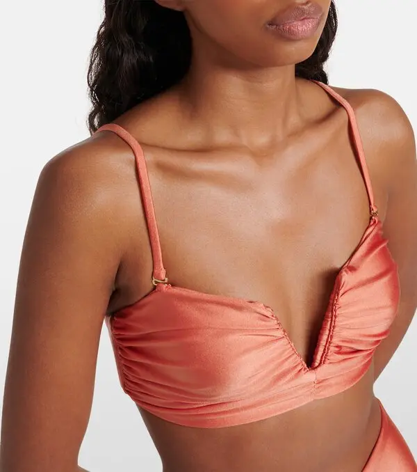 Jade Swim Calla Bandeau Bikini Top - Red