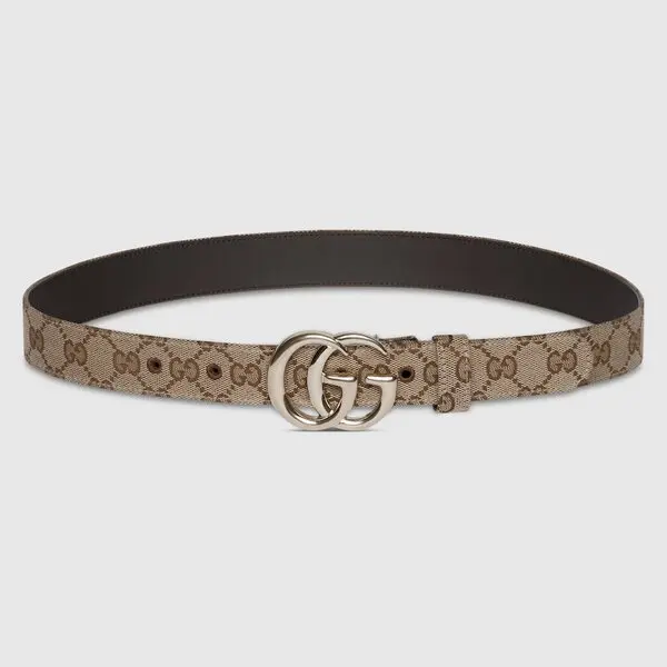 Gucci Gg Marmont Thin Belt - Beige
