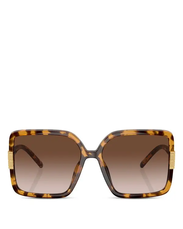 Tory Burch Flat Eleanor Square Sunglasses 57mm - Tortoise/brown Gradient