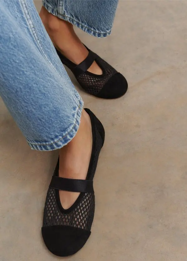 ME+EM Mesh Ballerina Flat