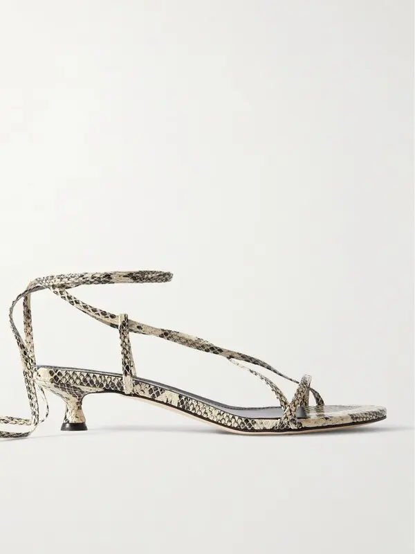 AeydĒ Paige Snake-effect Leather Sandals