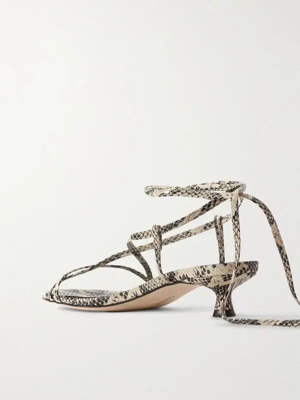AeydĒ Paige Snake-effect Leather Sandals