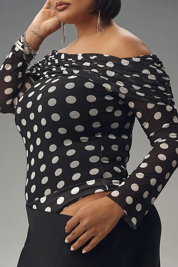 AFRM Maxe Bodysuit By - Black & White Pattern