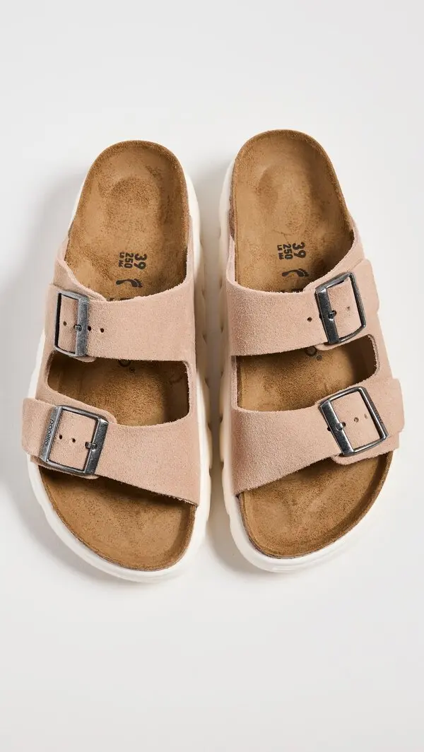 Birkenstock Arizona Suede Sandals Warm Sand Editorialist