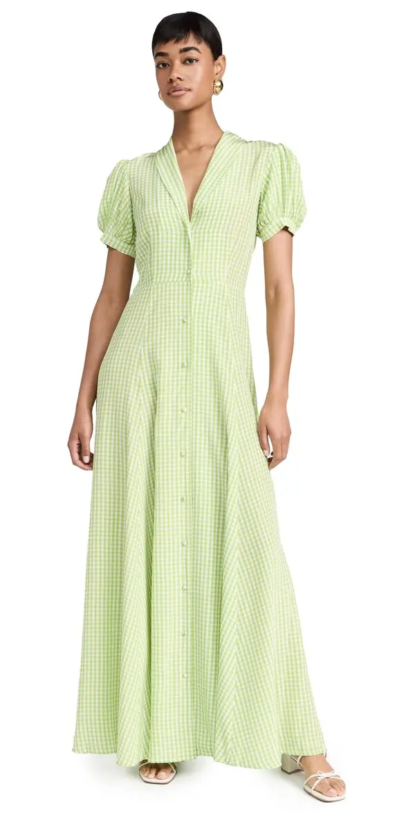 green emerald velvet dress Palmer Maxi Dress - Mustard - Size Xs