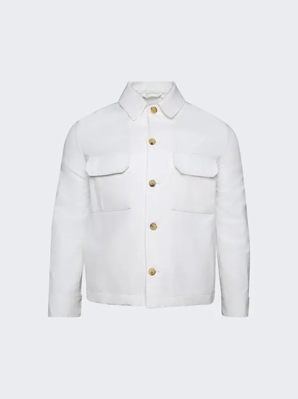 Loro Piana Daito Cotton Linen Overshirt - Optical White