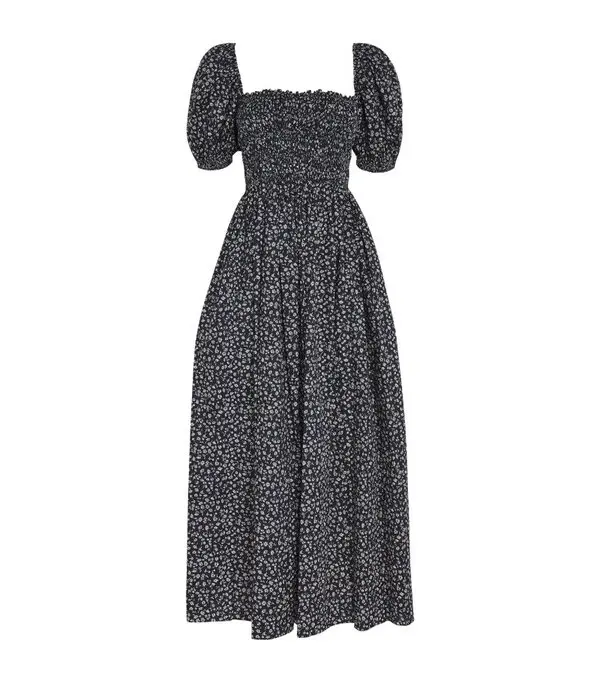 Matteau Shirred Bodice Peasant Dress