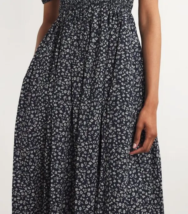 Matteau Shirred Bodice Peasant Dress
