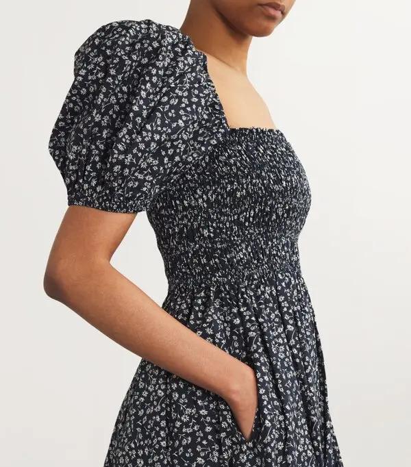 Matteau Shirred Bodice Peasant Dress