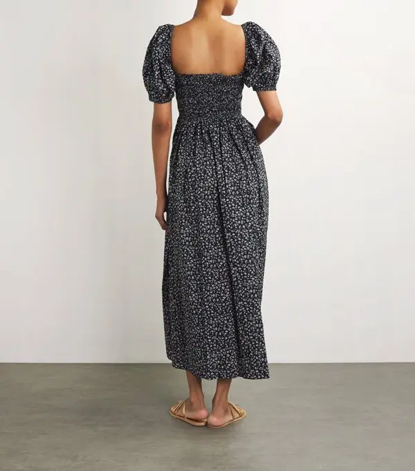 Matteau Shirred Bodice Peasant Dress