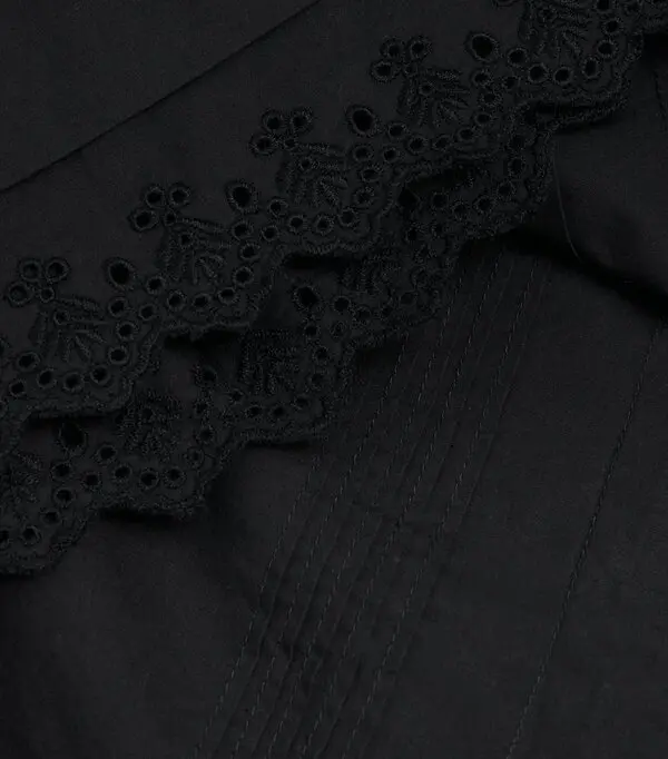 DÔEN Tiered Sebastiane Midi Skirt - Black