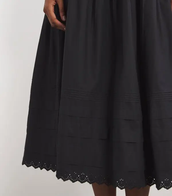 DÔEN Tiered Sebastiane Midi Skirt - Black