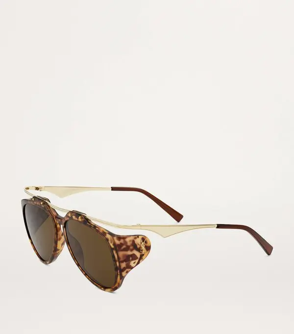 Saint Laurent Amelia Aviator Sunglasses - Brown