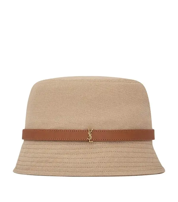 Saint Laurent Cassandre Bucket Hat - Nude