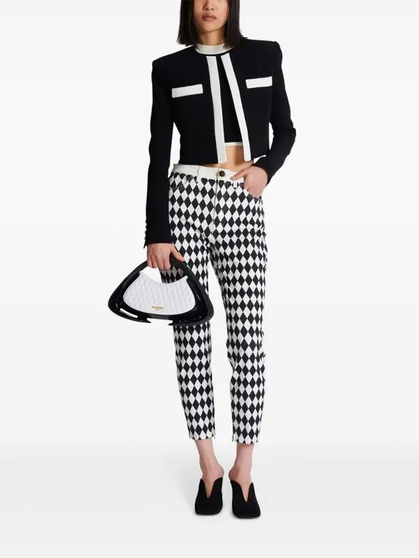 Balmain Cropped Crepe Spencer Jacket - Black