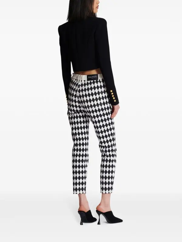 Balmain Cropped Crepe Spencer Jacket - Black