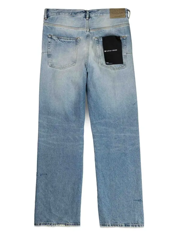 PURPLE BRAND Rhinestone-embellished Straight-leg Jeans