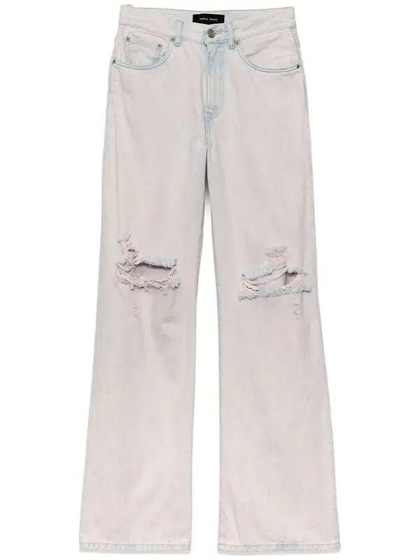 PURPLE BRAND Wide-leg Ripped Jeans