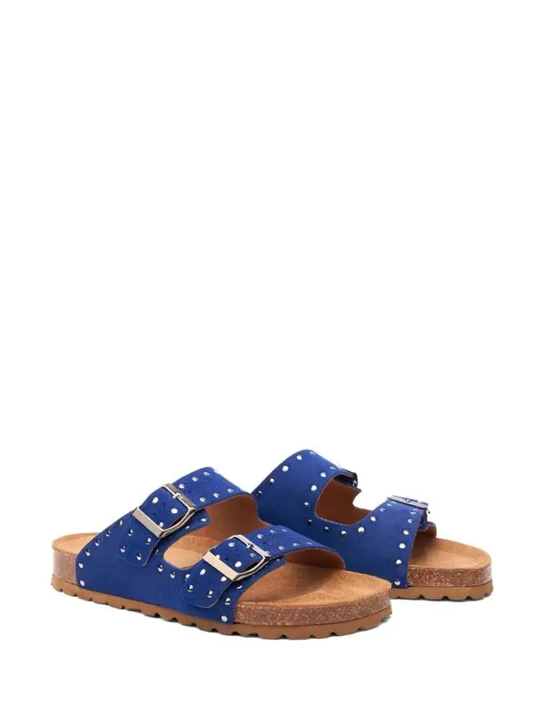 SCAROSSO Delilah Stud-embellished Suede Slides