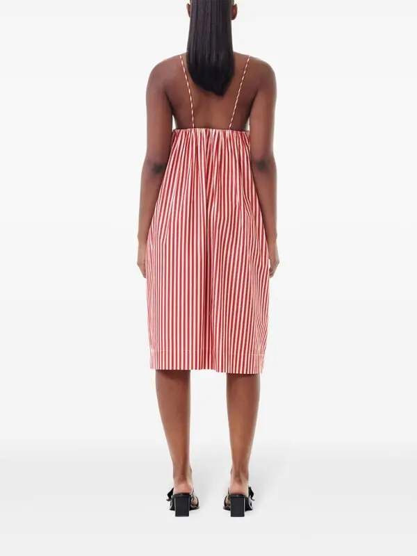 GANNI Striped V-neck Dress
