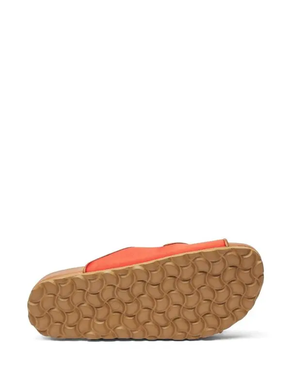 SCAROSSO Isa Double-buckle Slides - Orange