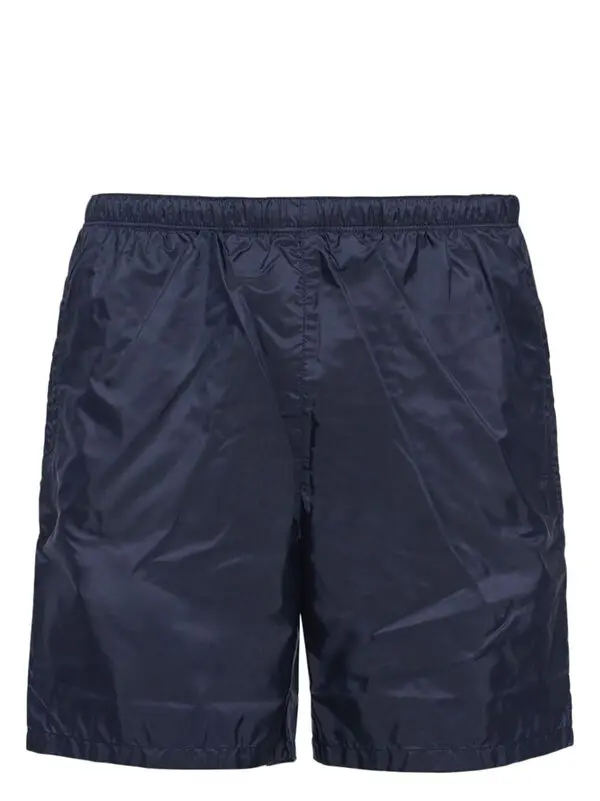 Prada Logo-plaque Swim Shorts - Blue