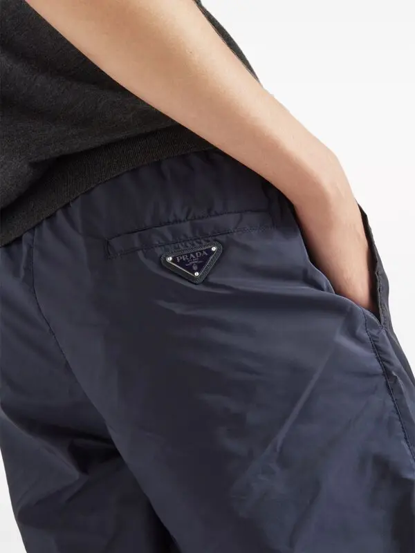 Prada Logo-plaque Swim Shorts - Blue