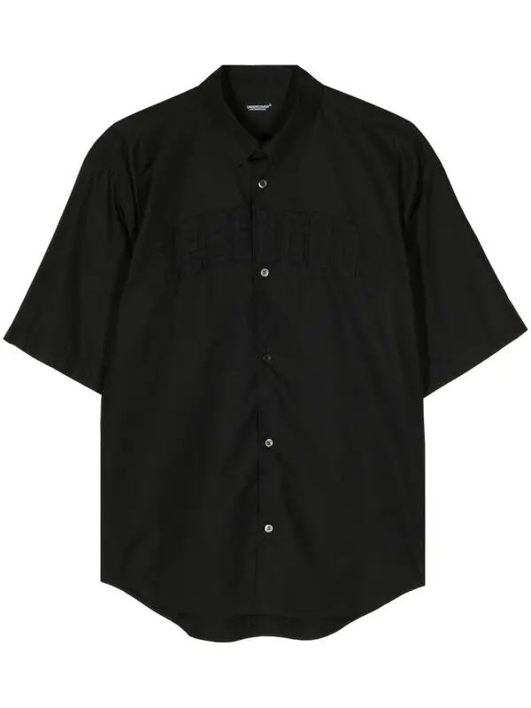 Undercover Embroidered-motif Poplin Shirt - Black