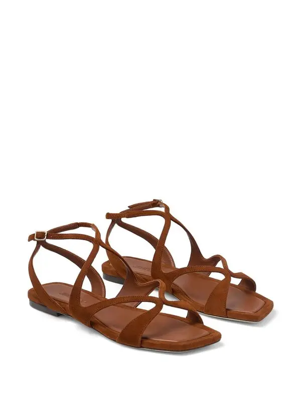 JIMMY CHOO Ayla Flat Sandals - Brown